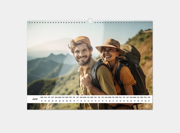 Personalised Wall Calendar | A4 Landscape With Real Photos | myphotobook